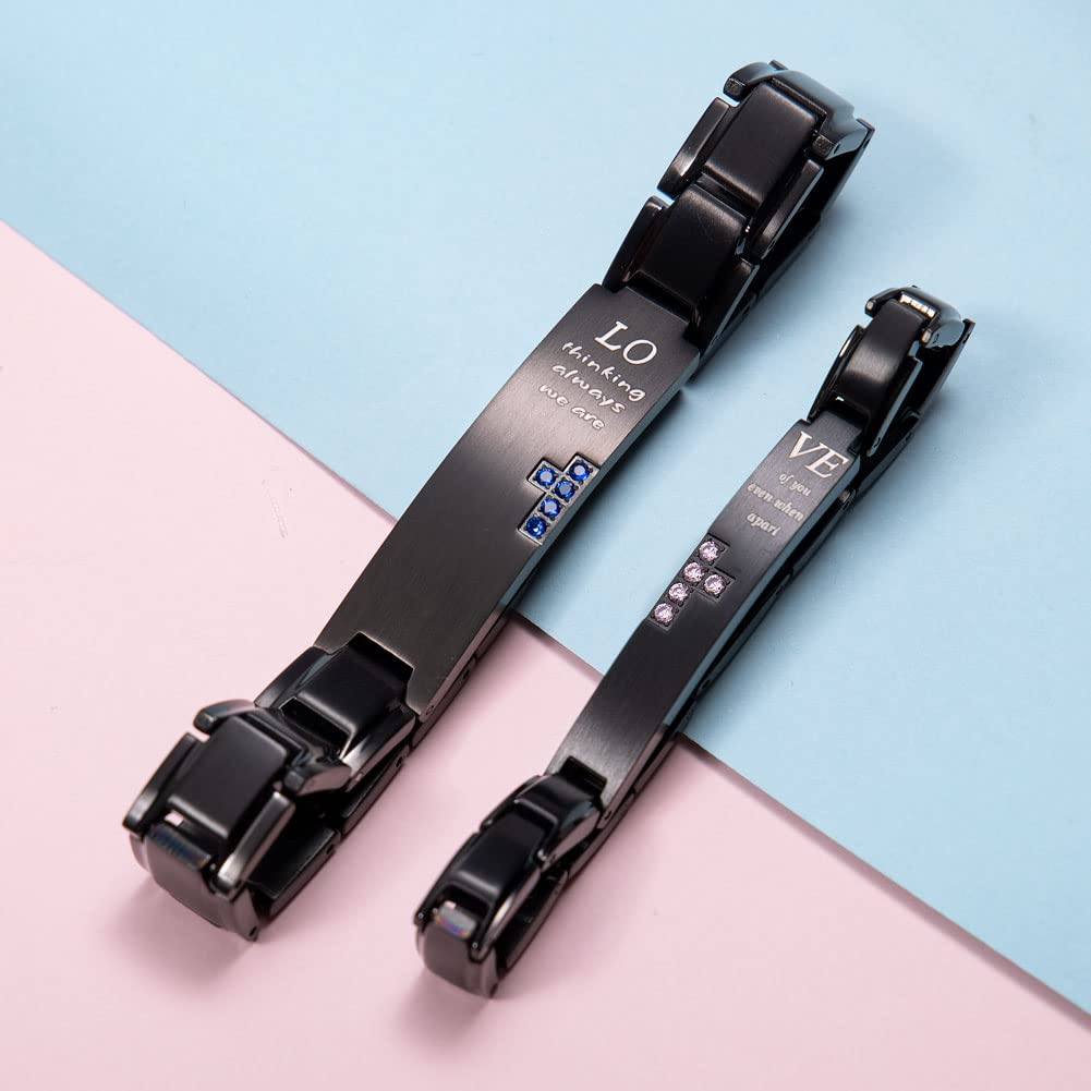 Wolentty Couples His and Hers Matching Bracelets Love Bracelet Gifts for Valentine's Day (His & Hers)