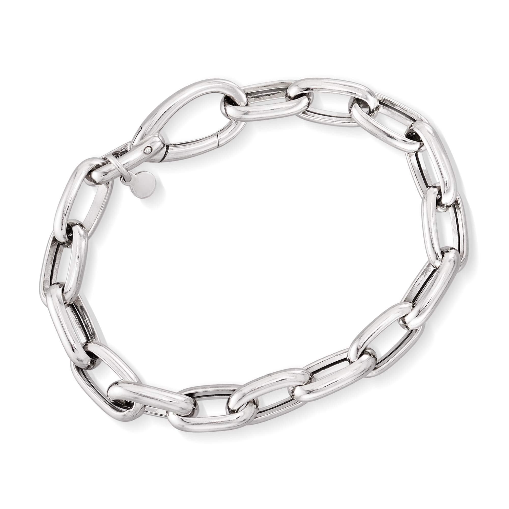 Ross-Simons Italian Sterling Silver Paper Clip Link Bracelet. 8 inches