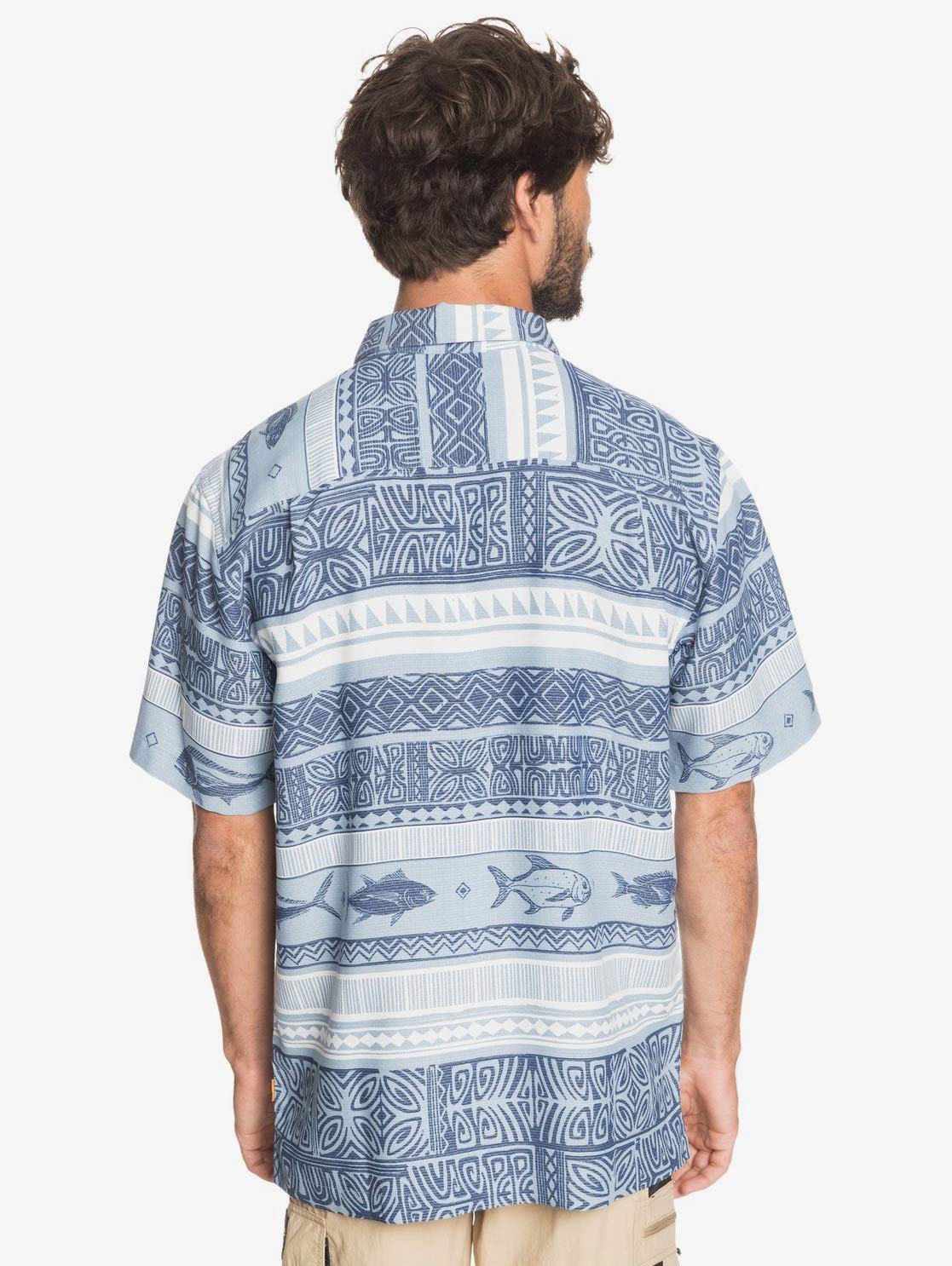 Quiksilver Waterman Men's LAKI Woven, Dusty Blue Lake Maikai, S