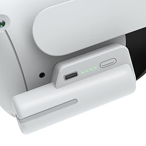 Wisdomspot Battery Pack for Quest 2, 5000mAh Elite Strap with Battery Oculus, Lightweight and Portable VR Extended Battery Compatible with Oculus/Meta Device, for Extra 2.0 Hours Playtime(Gray)