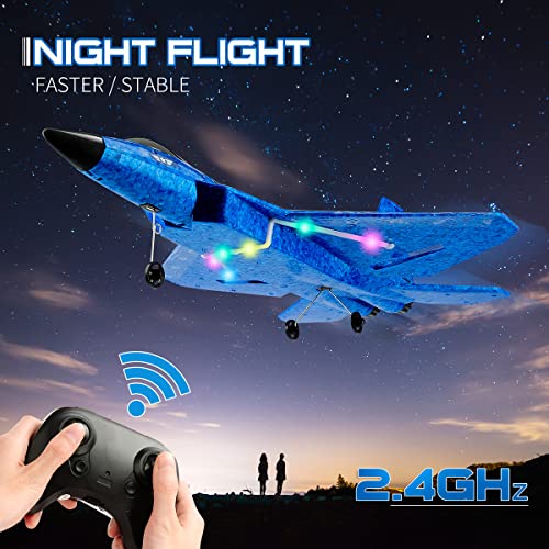 RC Plane, F22 RC Airplane Fighter Ready to Fly, 2.4Ghz 2 Channel Remote Control Plane, RC Airplanes Toy for Boys Girls Kids Beginners