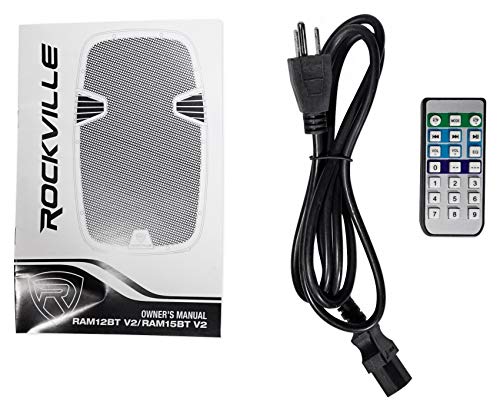 Rockville 15" Rechargable Powered 800W PA DJ Speaker, 2 Mics, Bluetooth (RAM15BT V2)