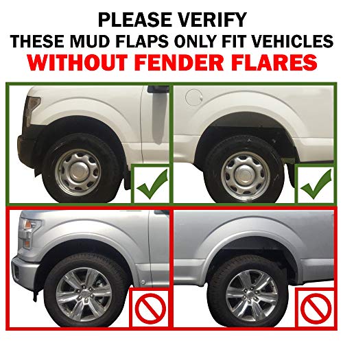 Red Hound Auto Premium Heavy Duty Molded 2015-2020 Compatible with Ford F-150 Mud Flaps Guards Splash Front Rear 4pc Set (with OEM Fender Flares/Trim)