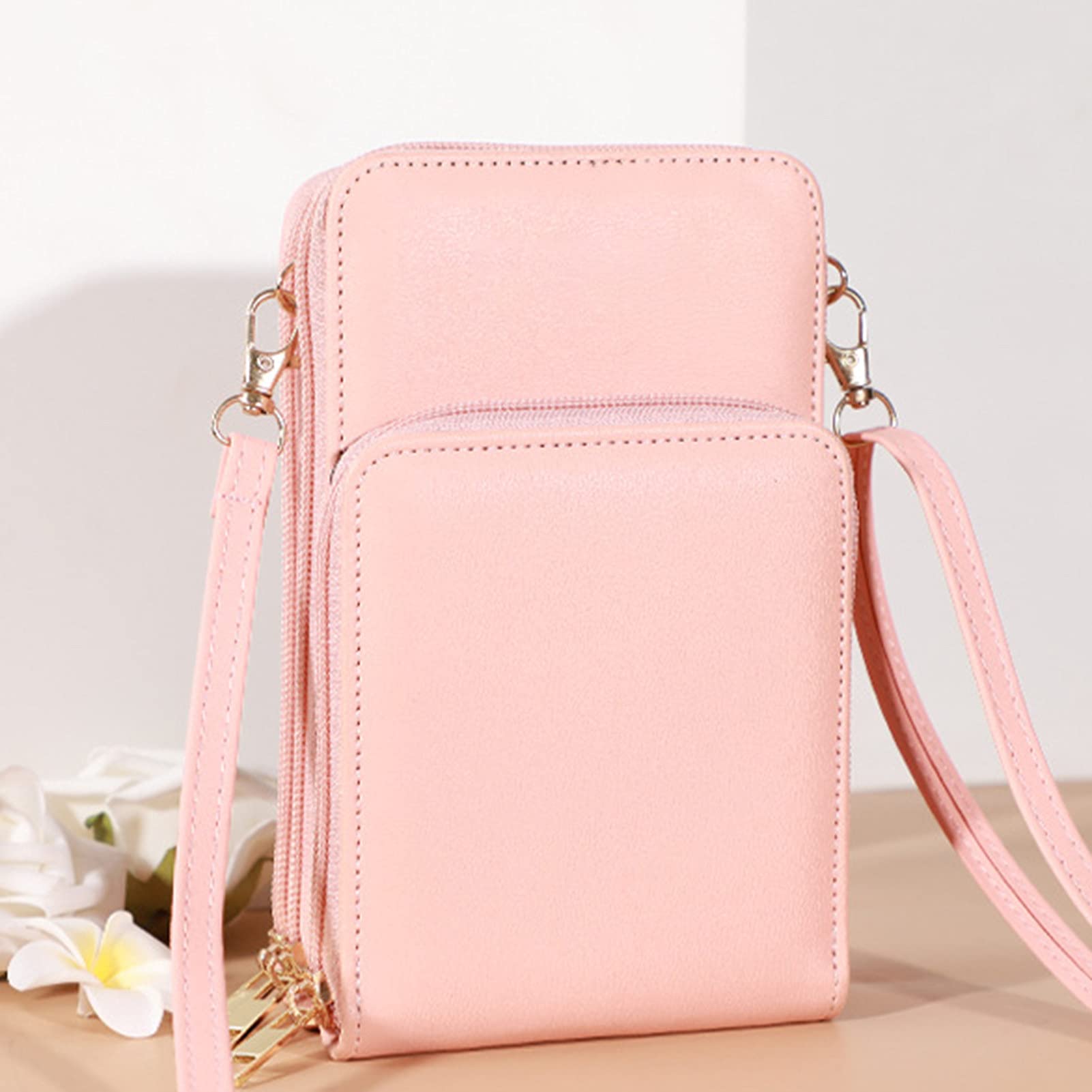 Woman Large Capacity Bag Multi-use Shoulder -body Solid Color Phone Pouch