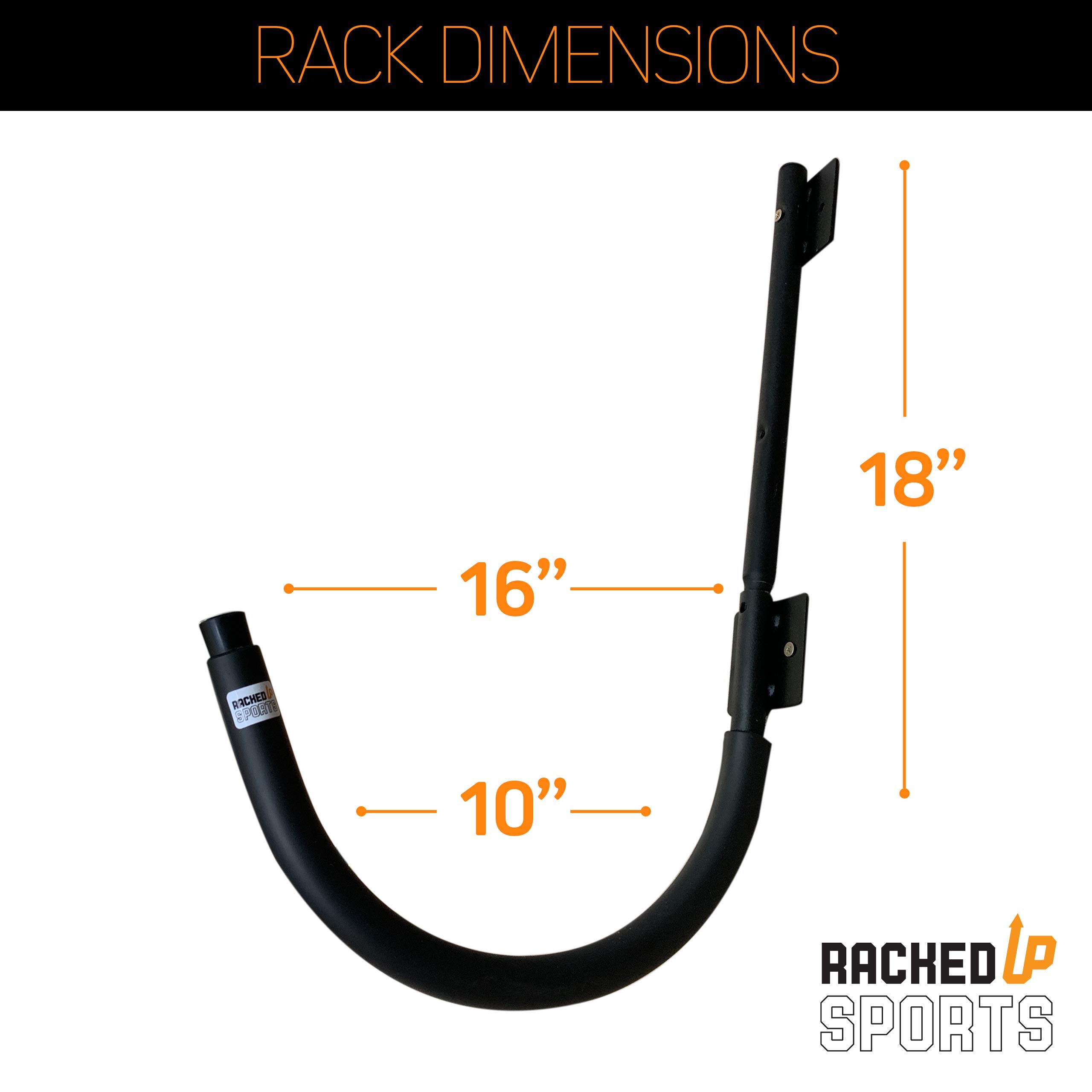 Racked Up Sports | Heavy Duty Wall Mount Hanger Rack for Kayaks Paddle Boards - Kayak Wall Hangers Craddle Hooks - 300lb Capacity