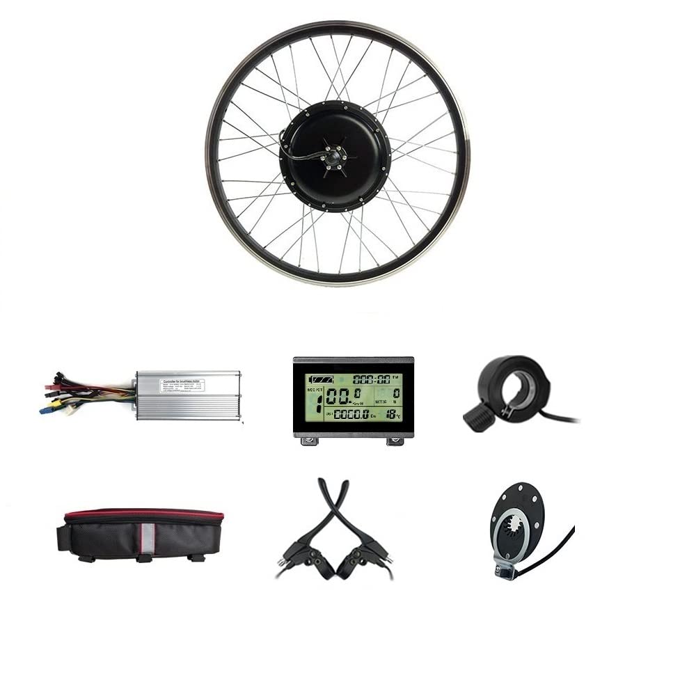 Schuck 48V1000W Electric Bicycle Conversion Kit 20" 24" 26" 27.5" 28" 29" 700C Front Wheel E-Bike with LCD3 Display (24 inch)