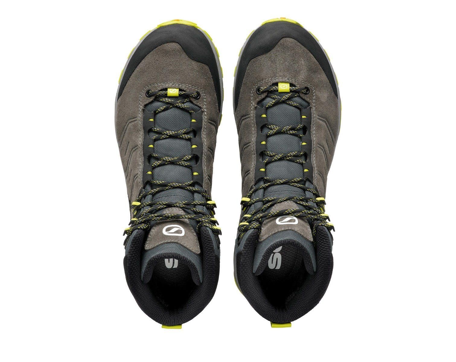 SCARPA Men's Rush Trk GTX Waterproof Gore-Tex Hiking and Backpacking Boots - Titanium/Lime - 10.5