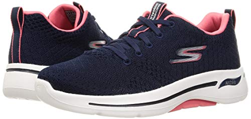 Skechers Women's Go Walk Arch Fit-Unify Sneaker, Navy/Coral, 8.5