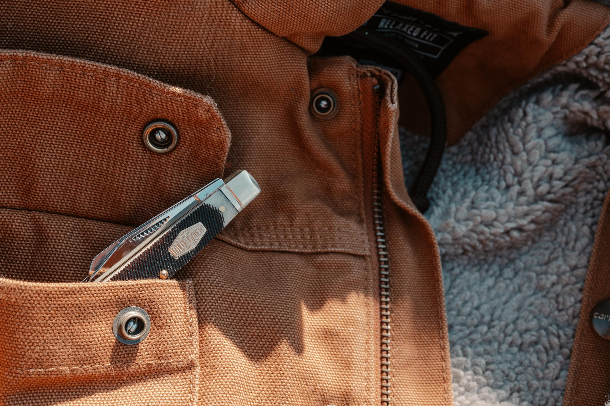 Old Timer 34OTB Genuine Bone Middleman 5.6in S.S. Traditional Folding Pocket Knife with 2.4in Clip Point and Bone Handle for Hunting, Camping, EDC, and Outdoors