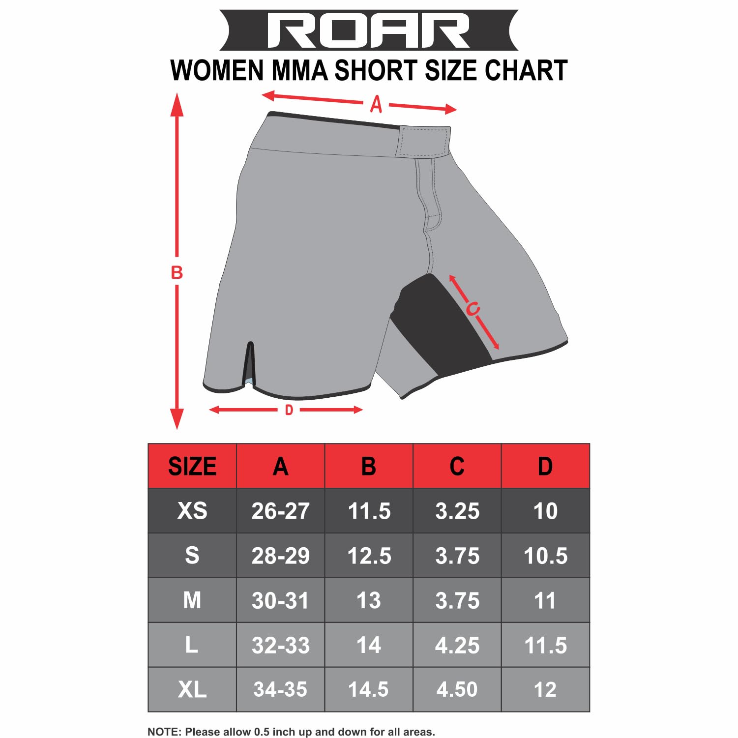 Roar Women's MMA Fight Shorts, BJJ, Muay Thai, WOD, NOGI, Kickboxing, Wrestling, MMA (Simple-Black, Medium)