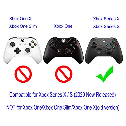 Skin for Xbox Series Controller,Hikfly Cover Compatible with Xbox Series X/S Controller Grips Case Non-Slip Studded Silicone Controller Cover x2 with 8pcs Thumb Grips Caps(Red,Blue)