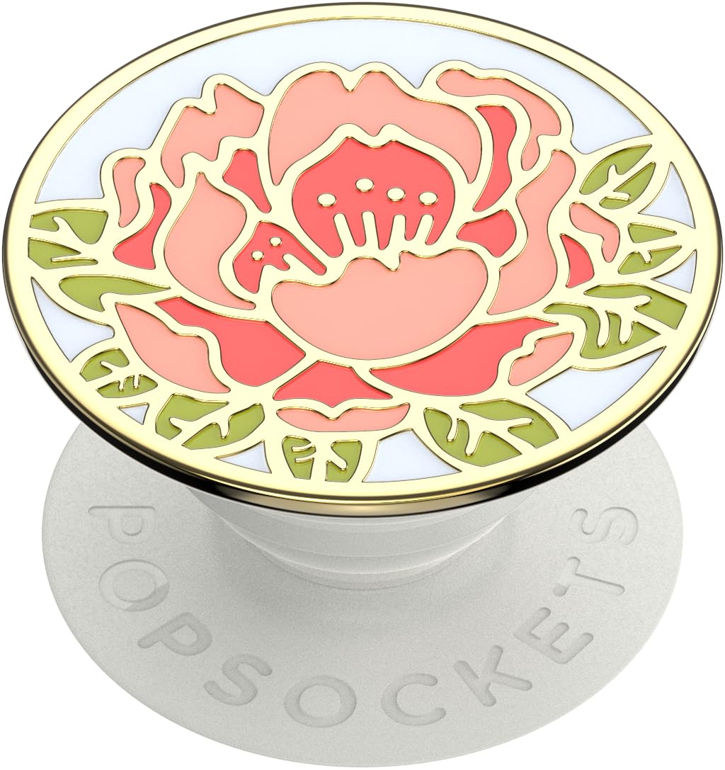 PopSockets Phone Grip with Expanding Kickstand, for Phone - Enamel Blooming Peony