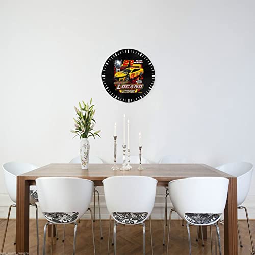 RATRIG Joey Logano 22 10 in Round Wall Clock Silent Non Ticking Home Office Classroom School Decor Bedroom Bathroom Modern Simple Style