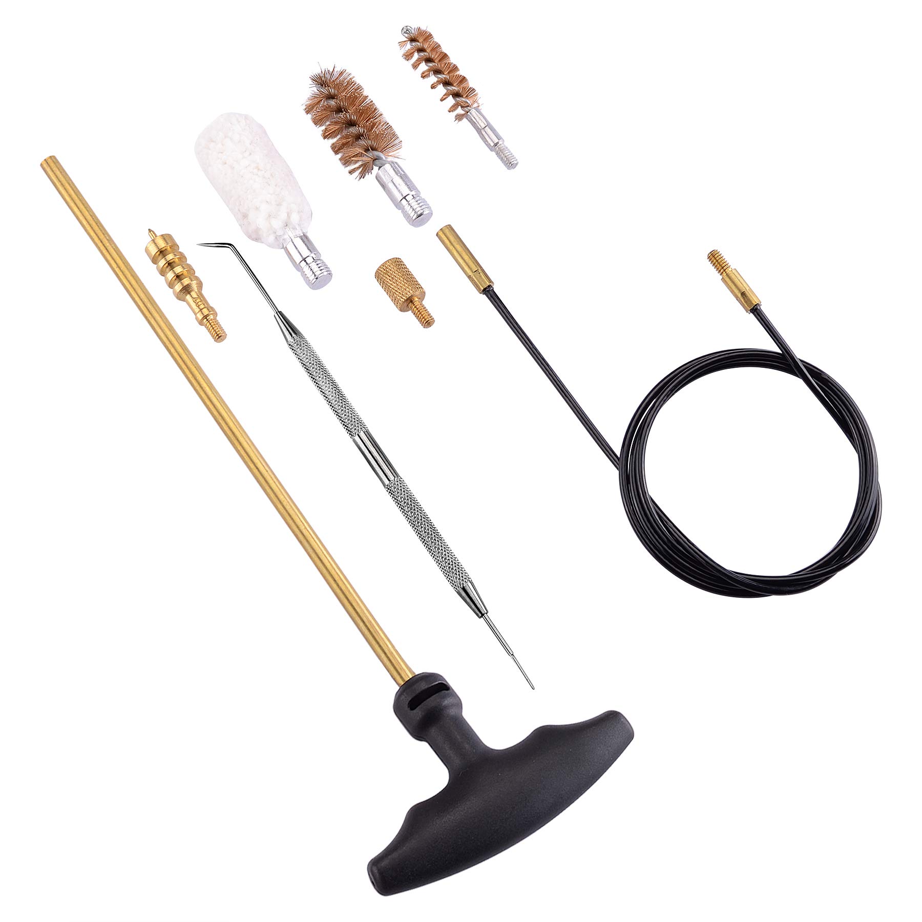 Raiseek Gun Cleaning Kit Rifle Handgun Shotgun Cleaning Kit in Zippered Portable Pouch for .22 .243 .280 .30 .357 .40 .45 Cal 12GA 20GA