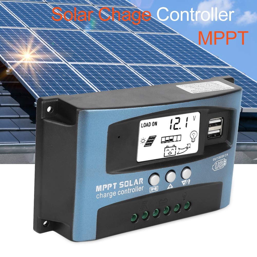 SANON MPPT 60A Solar Charge Controller Dual USB LCD Display 12V 24V Solar voltage controller