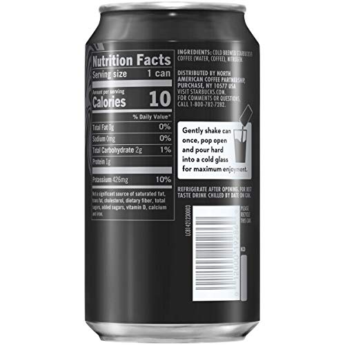 Starbucks Nitro Cold Brew Coffee, Black Unsweetened, 9.6oz Can