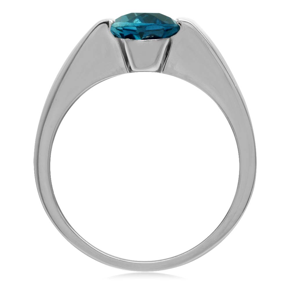 Silvershake 2 Ct Mystic Rainbow Fire Topaz 925 Sterling Silver Classic Solitaire Gemstone Engagement Ring Jewelry for Women Size 7