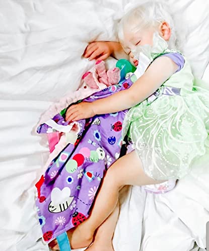 The Learning Lovey Lovey Sensory Tag Toy Garden Flowers Butterflies Blanket