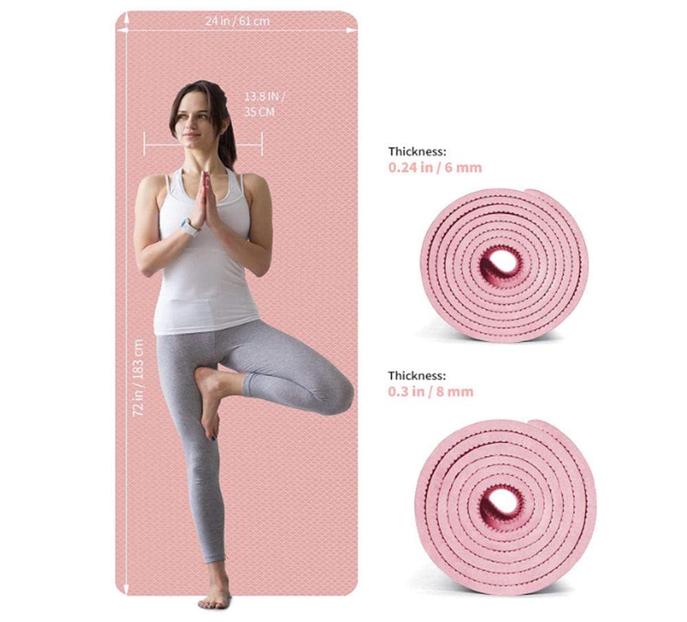 Yoga mat, with sports pad with a belt, extra thick, not sliding, durable, soft and waterproof, easy to clean