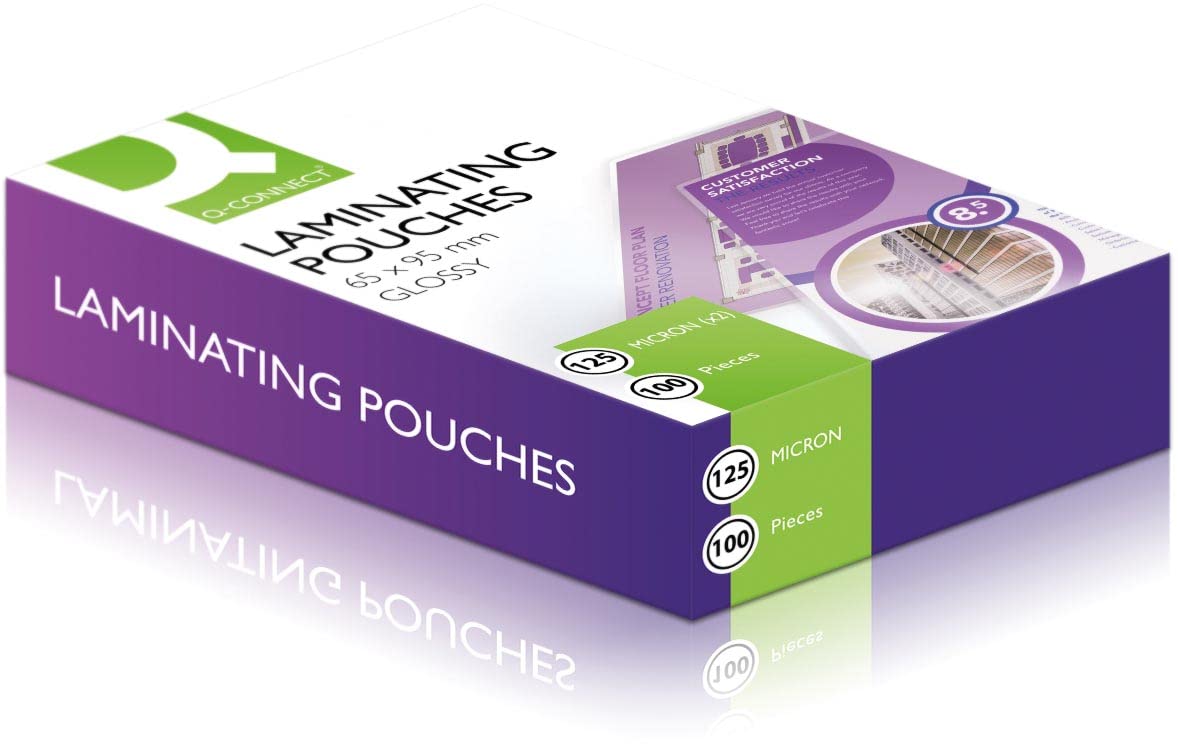 Q Connect 65x95mm 125 Micron Laminating Pouch (Pack of 100)