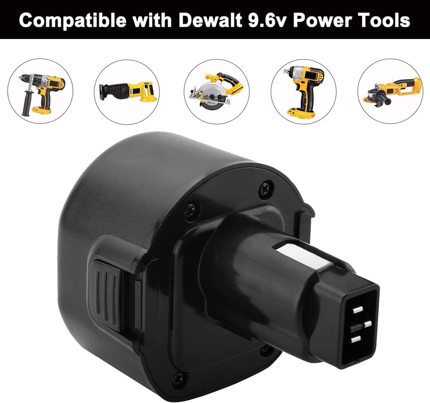 SHGEEN 2 Pack 4800mAh Ni-MH for Dewalt 9.6 Volt Battery DW9062 DW9061 DW926 DC750KA DW955K DW955 DW926K DW902 DW050 DE9062 DE9061 DE9036 Replacement for Dewalt 9.6v Battery