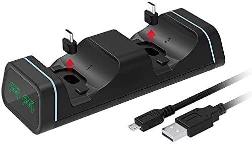 PS5 Controller Charging Station, DualSense Playstation 5 Fast Controller Charger with USB Type-C, PS 5/X-Belite 2 /X-Series S/X Charging Station Dock with LED Indicator, Safety Chip Protection
