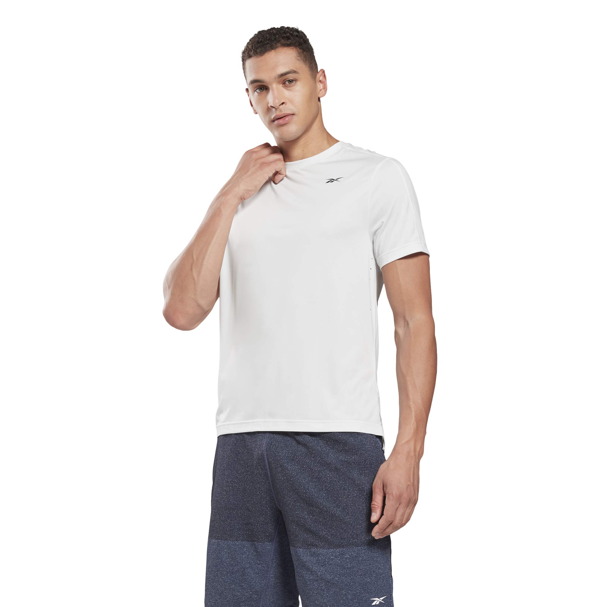 Reebok United by Fitness Perforated Short Sleeve Tee, True Grey, M