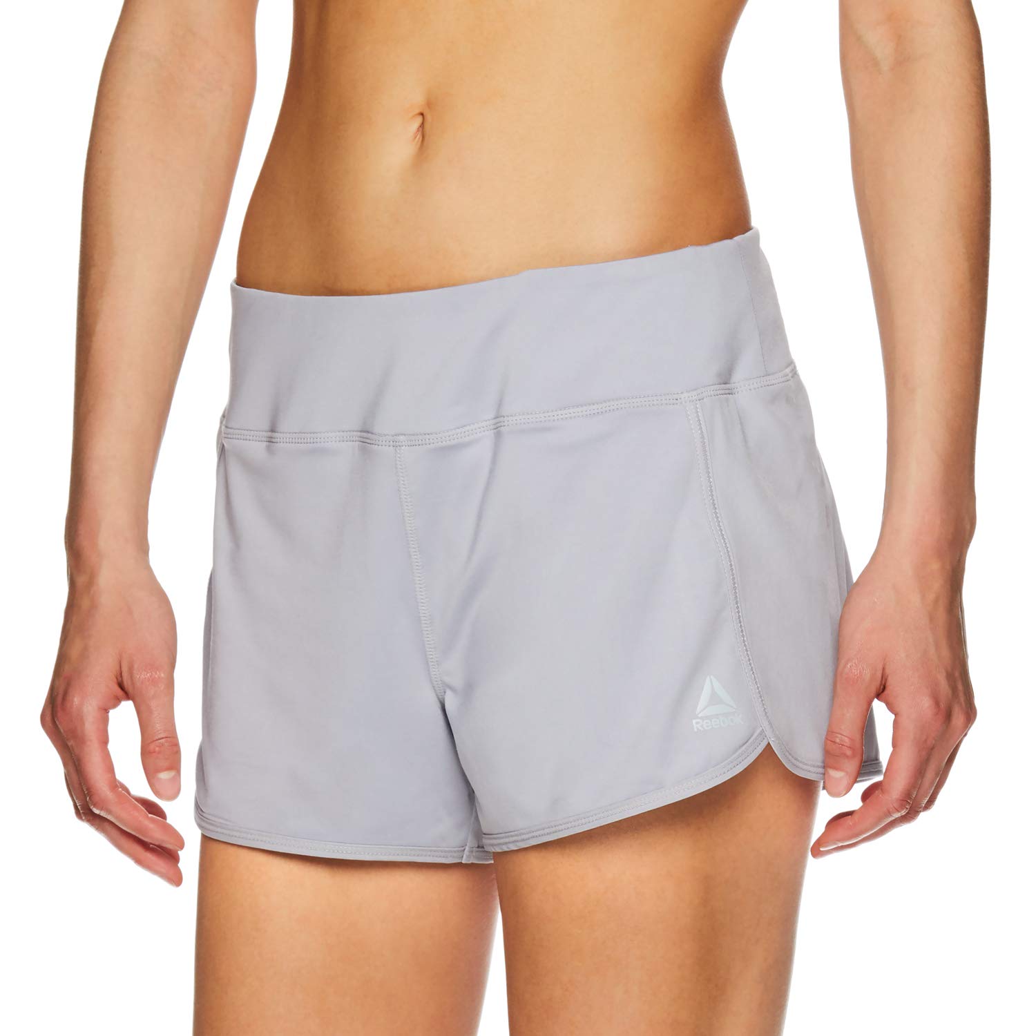 Reebok Women's Athletic Workout Shorts - Gym Training & Running Short - 3 Inch Inseam - All Day Silver Sconce, X-Large