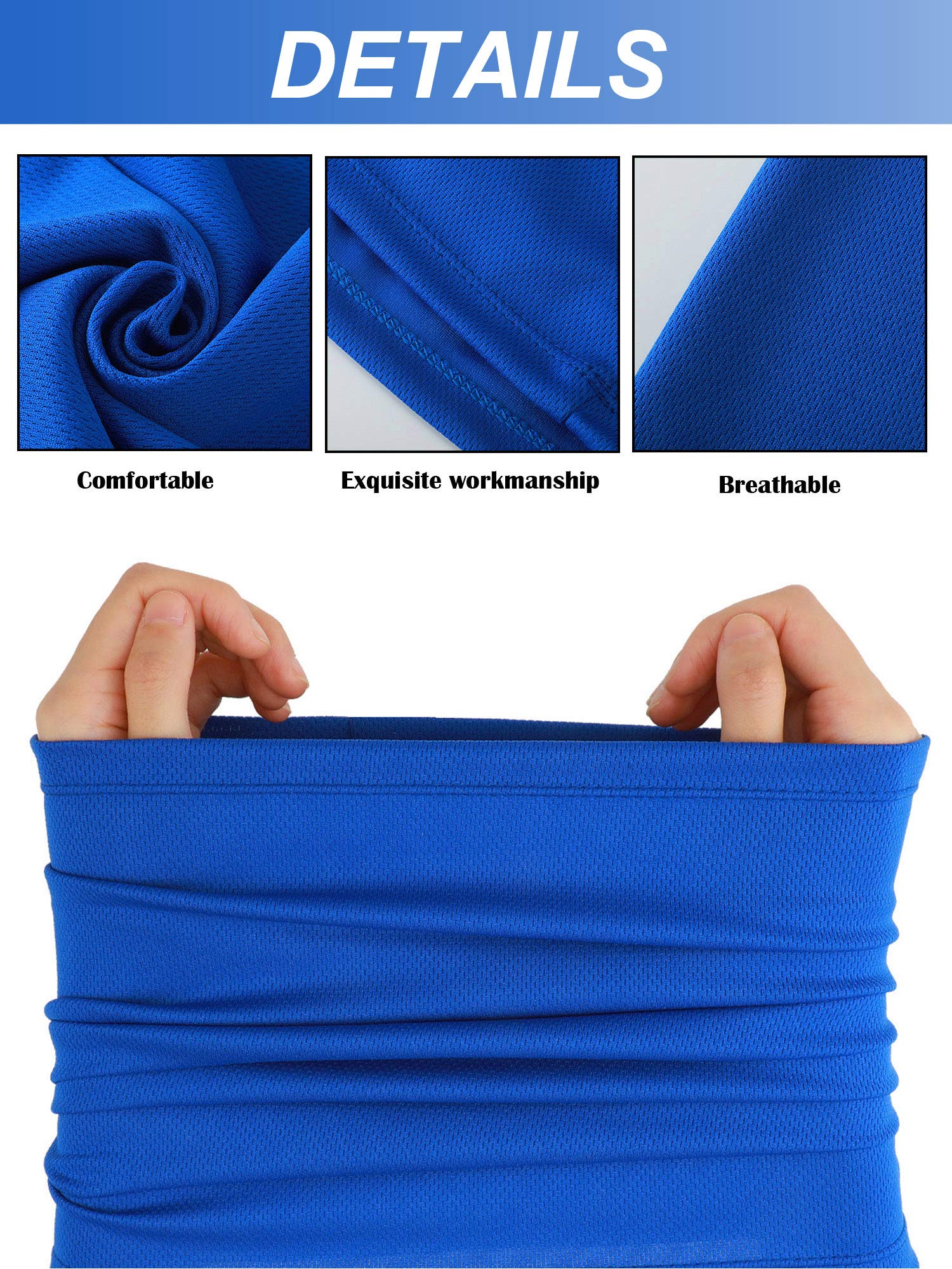 SATINIOR 9 Pieces Summer UV Protection Face Covers Neck Gaiter Breathable Summer Bandana