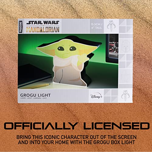 The Mandalorian Baby Yoda Night Light, Grogu The Child Officially Licensed Star Wars Bedroom Decor and Desk Lamp