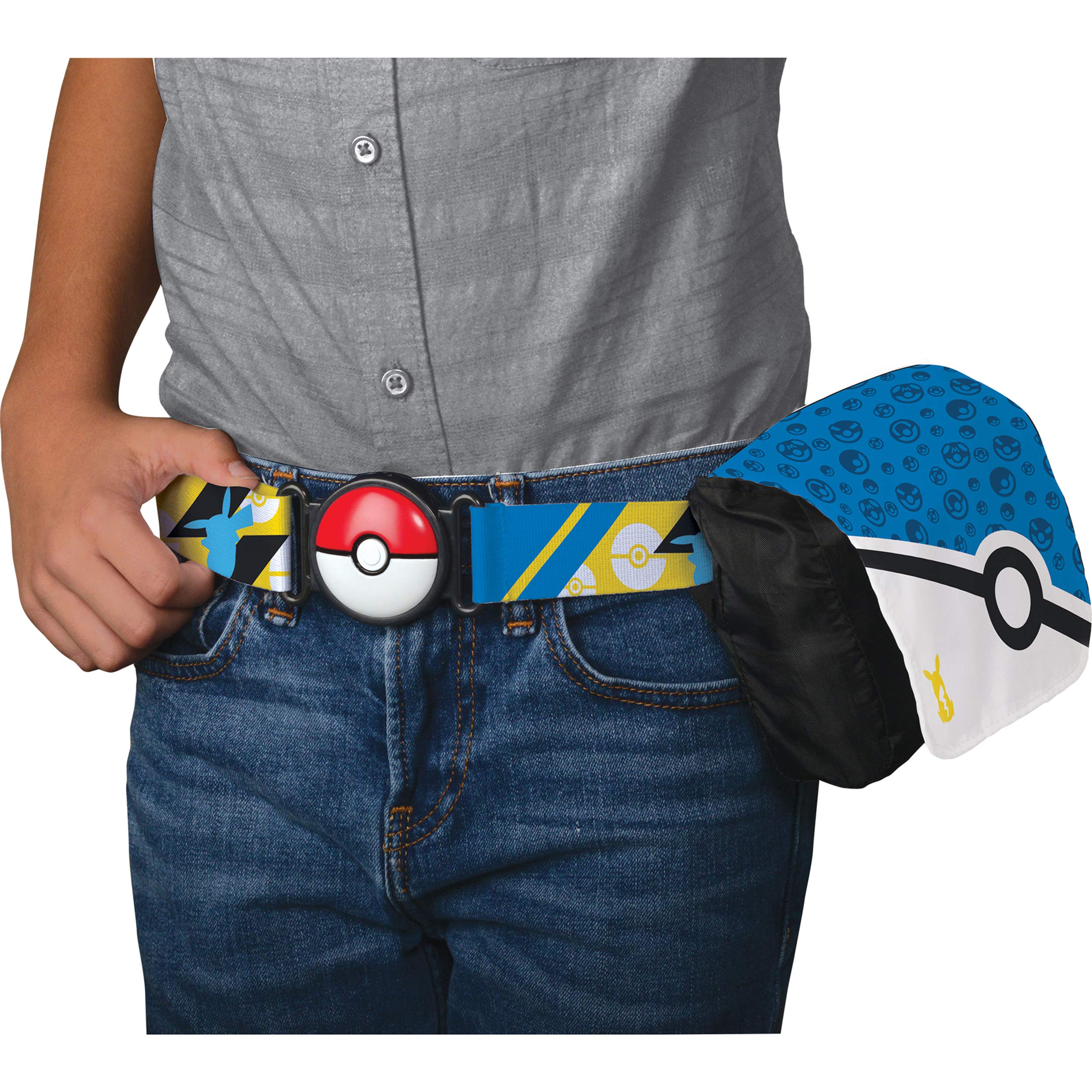 Pokémon Bandolier Set - Features a 2-Inch Pikachu Figure, 2 Clip ‘N’ Go Poke Balls/Belt, and a Carrying Bag - Folds Out Into Battle Mat for 2 Figures