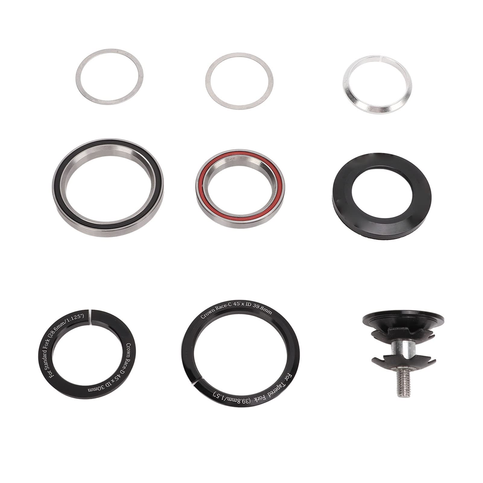 Uxsiya Headset Bearings, Tapered Headset Anodized Coloring for Road Bike