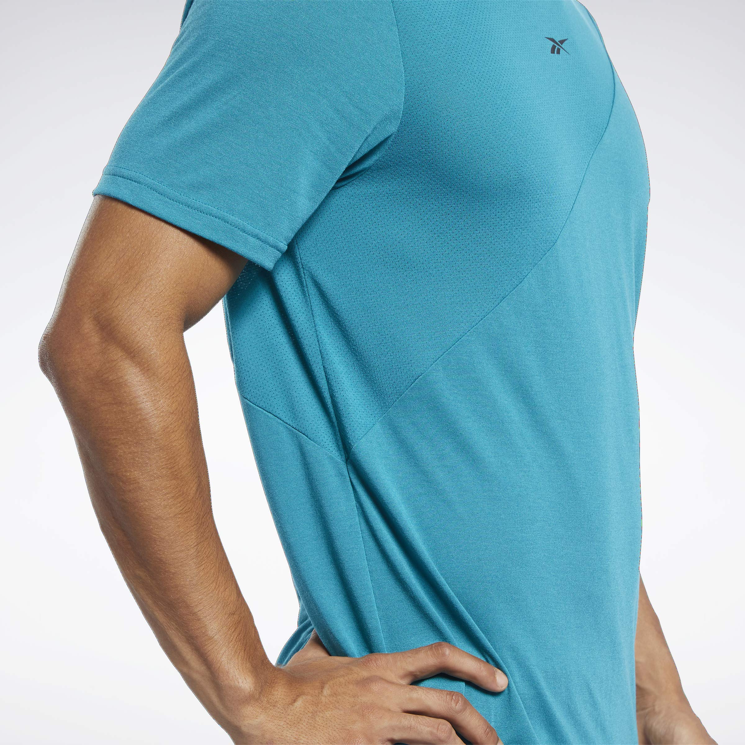 Reebok Workout Ready Supremium Short Sleeve Tee, Seaport Teal, X-Small
