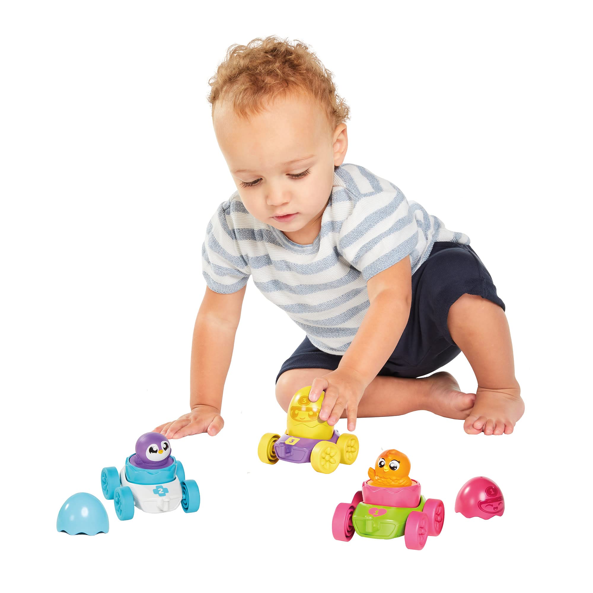 Toomies Hide & Squeak Egg Racers, Color Matching, Sorting Toy, 12+ Months