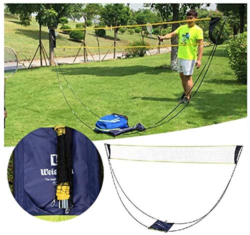 Portable Badminton Net Set with Stand Carry Bag, Folding Volleyball Tennis Badminton Net β Easy Setup for for Outdoor/Indoor Court, Backyard, Beach No Tools or Stakes Required