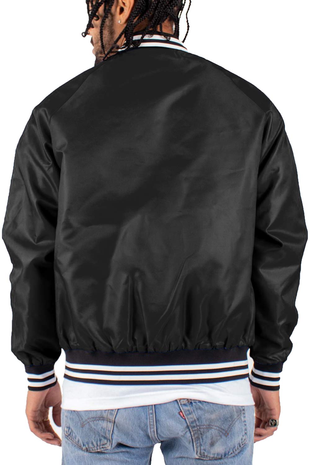 Shaka Wear Men’s Bomber Jacket – Classic Padded Relaxed Fit Water Resistant College Baseball Varsity Coat VBJ02 Black 3XL