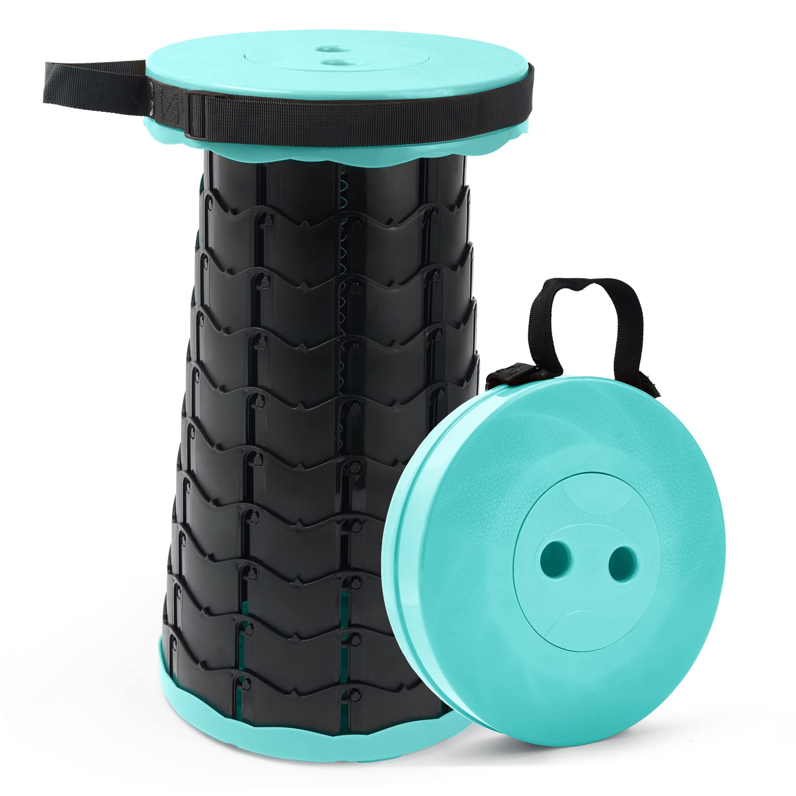 UPEOR Camping Stool, Collapsible Stool with Adjustable Strap, Foldable Stool with Load Capacity 400lbs,Telescoping Portable Stool for Outdoor Camping Fishing Hiking Travelling Garden BBQ Indoor