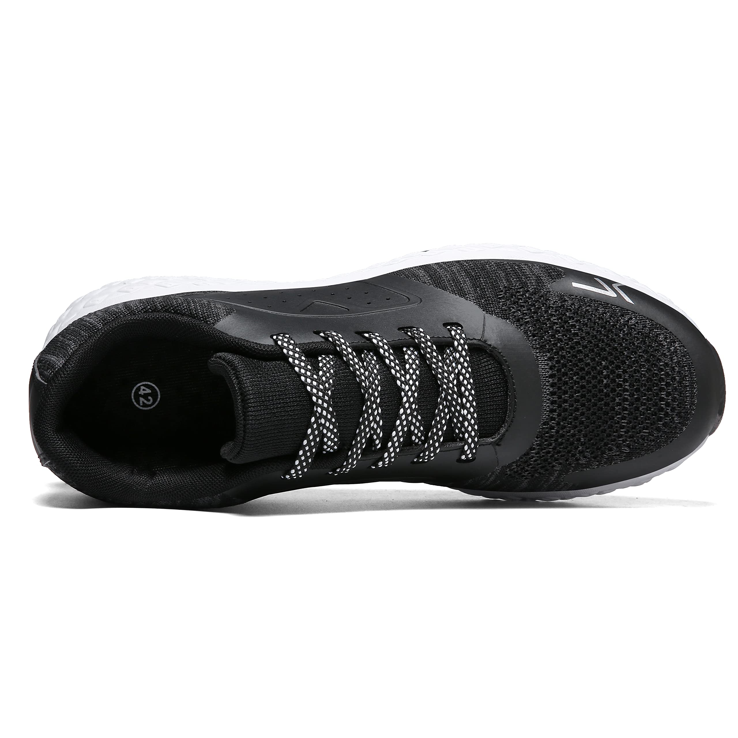 WOLFWAY Mens Golf Shoes Spikeless Mesh Golf Ball Sneakers Classic Outdoor Golf Walking Cleats Black 44