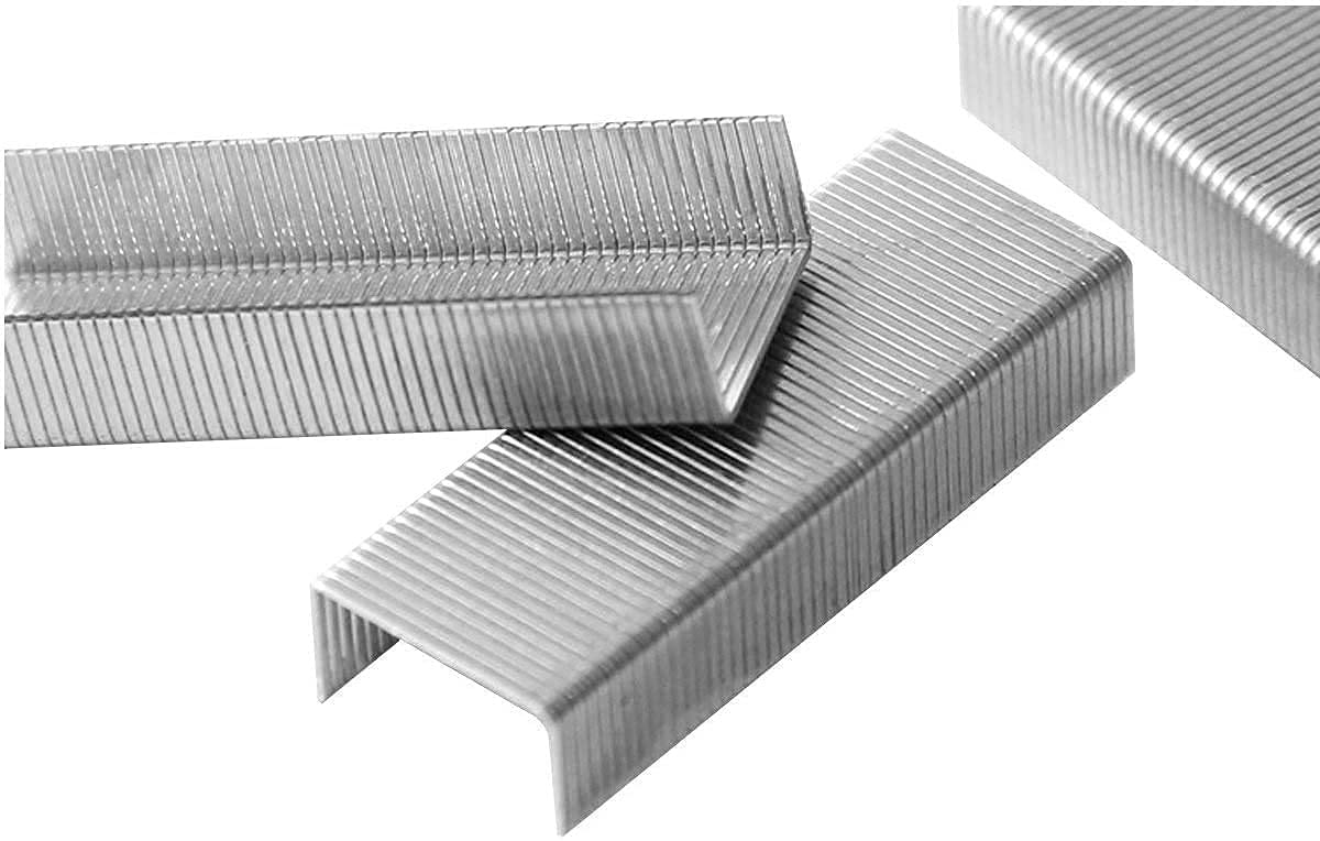 SEAKOS 5 Pack of 5000 Count Standard Staples, 26/6, ¼” Leg Length, Chisel Point Tips, Jam Free Staples, Fits All Standard Desktop Office Staplers, Best Office Products.Silver.