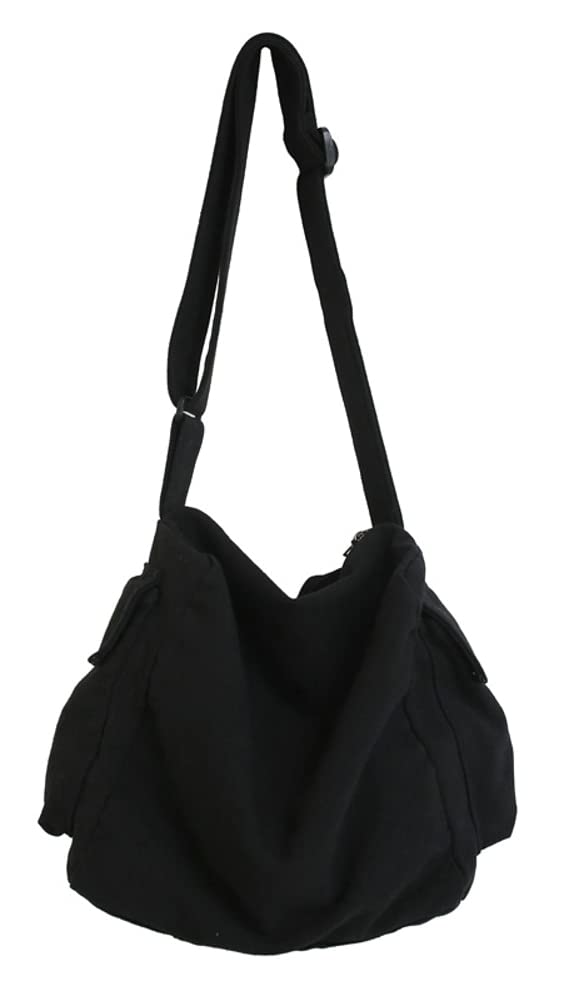 Women Chic Canvas Messenger Bag Large Hobo Crossbody Shoulder Bags with Multiple Pockets