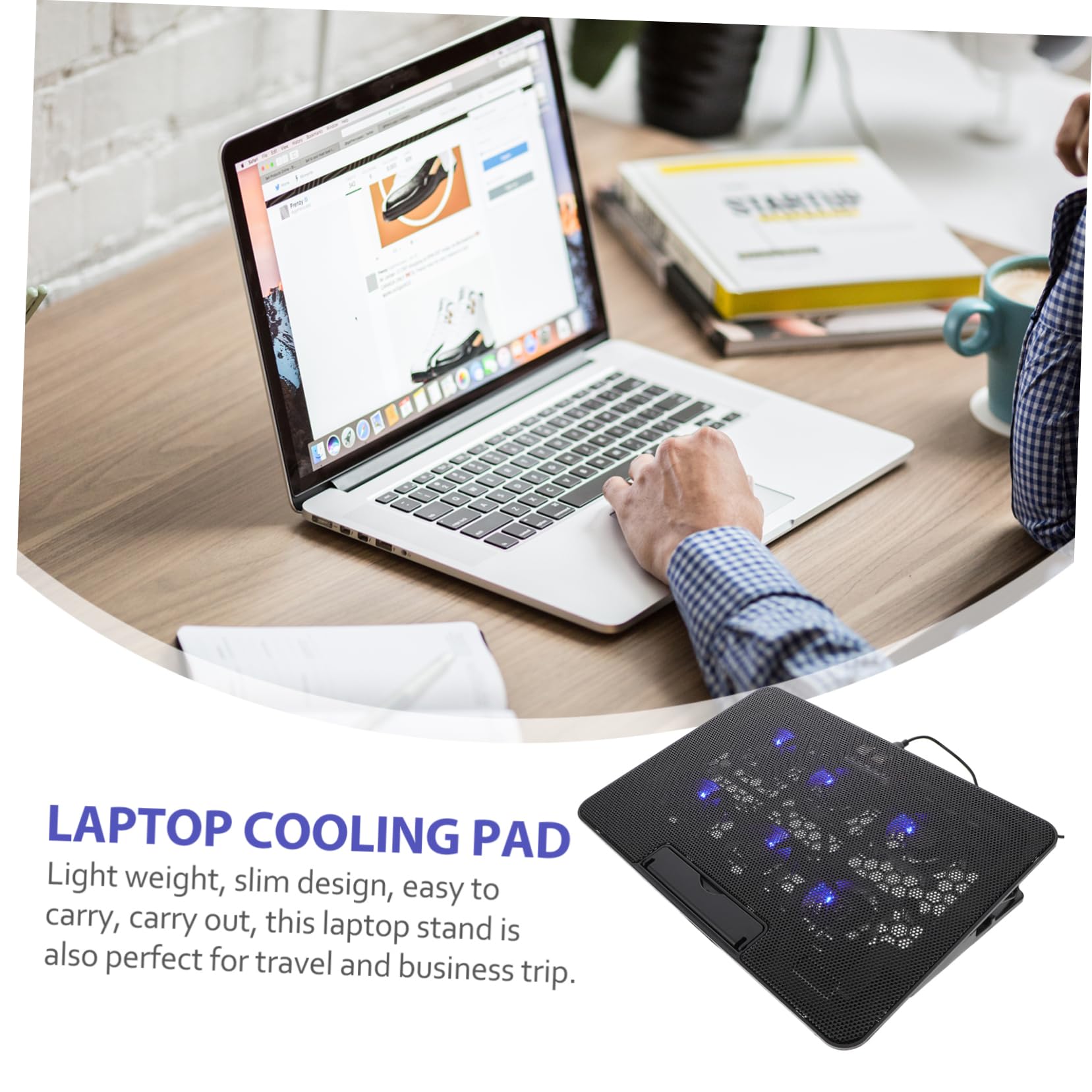 UKCOCO Computer Radiator Laptop Cooling Pad Laptop Stand Portable Laptop Fan Cooler Laptop Stand Cooler Laptop Stand for Desk Cooling Stand Laptop Mount Bracket Plate Plastic Notebook S6