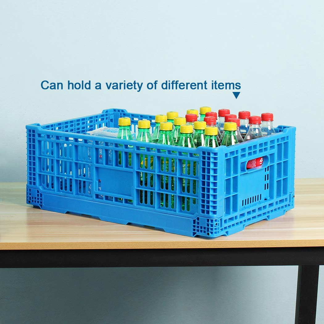 QTJH Collapsible Storage Bin Containe,52 Liter Transfer box,crate Transit storage of various items (23.6" L x 15.7" W x 8.6" H)