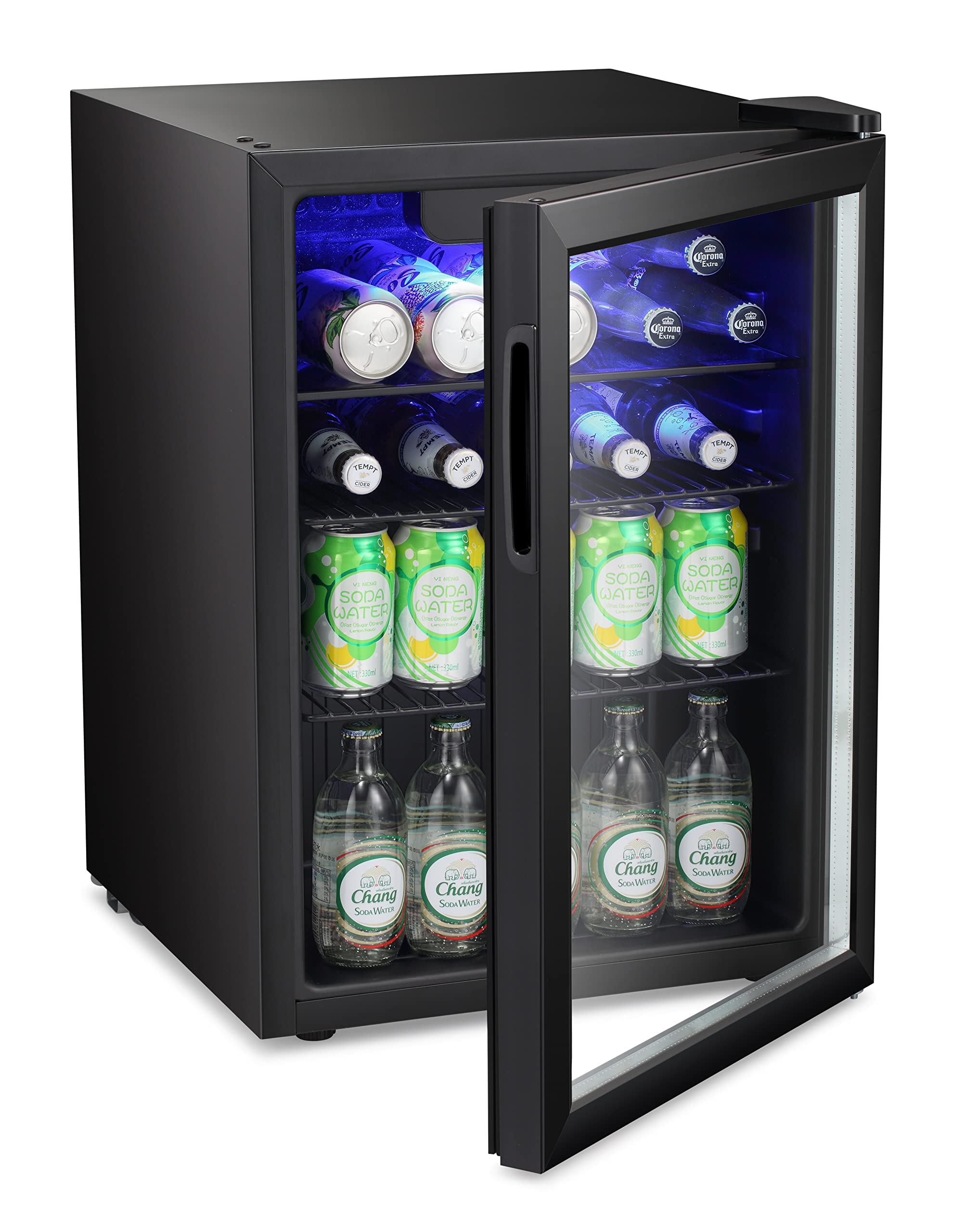 Xbeauty 120 Cans Wine Cooler Refrigerator with Temperature Control Cabinet Beverage Refrigerator Low Noise Freestanding Wine Refrigerator for Home/Office/Bar(Noble Black)