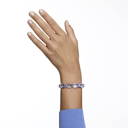 SWAROVSKI Millenia bracelet, Octagon cut crystals, Blue, Rhodium Finish