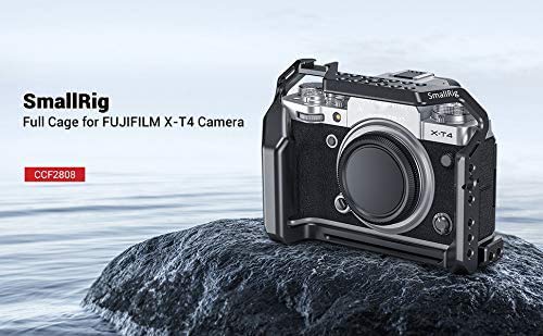 SmallRig X-T4 Camera Cage for FUJIFILM X-T4, Aluminum Alloy Cage with NATO Rail and Cold Shoe Mount for Microphone and Light CCF2808