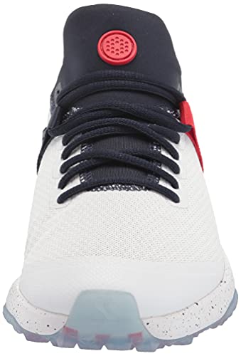 Puma Men's Fusion Evo Stars & Stripes Golf Shoe, White-Navy Blazer-High Risk Red, 7.5