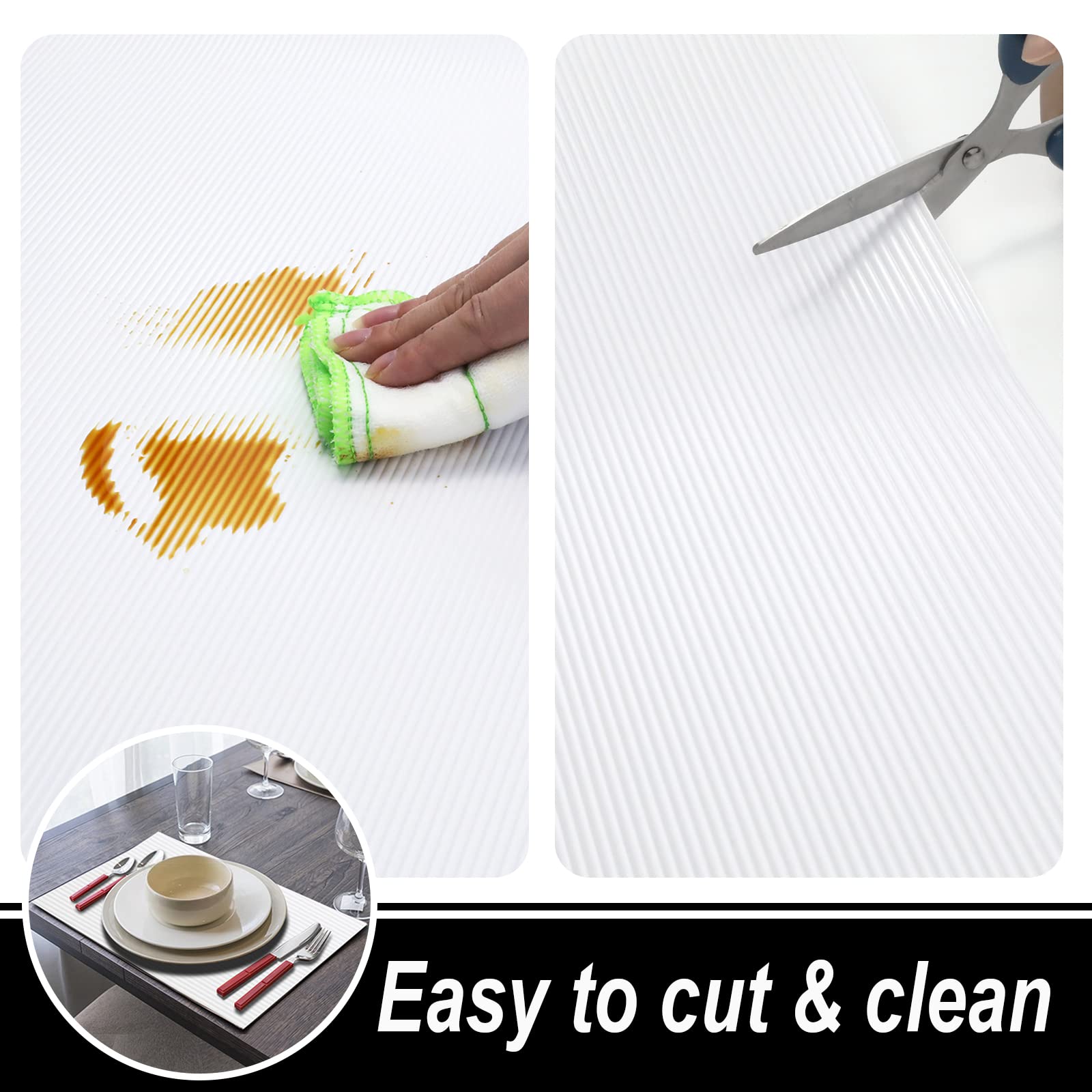 Shelf Liners for Kitchen Cabinets, 11 Inch x 20 FT, Plastic Shelf Liner, Non Adhesive Kitchen Drawer Cabinet Liner for Wire Shelves/Fridge/Drawer/Dresser (White, 11 inches x20 Feet)