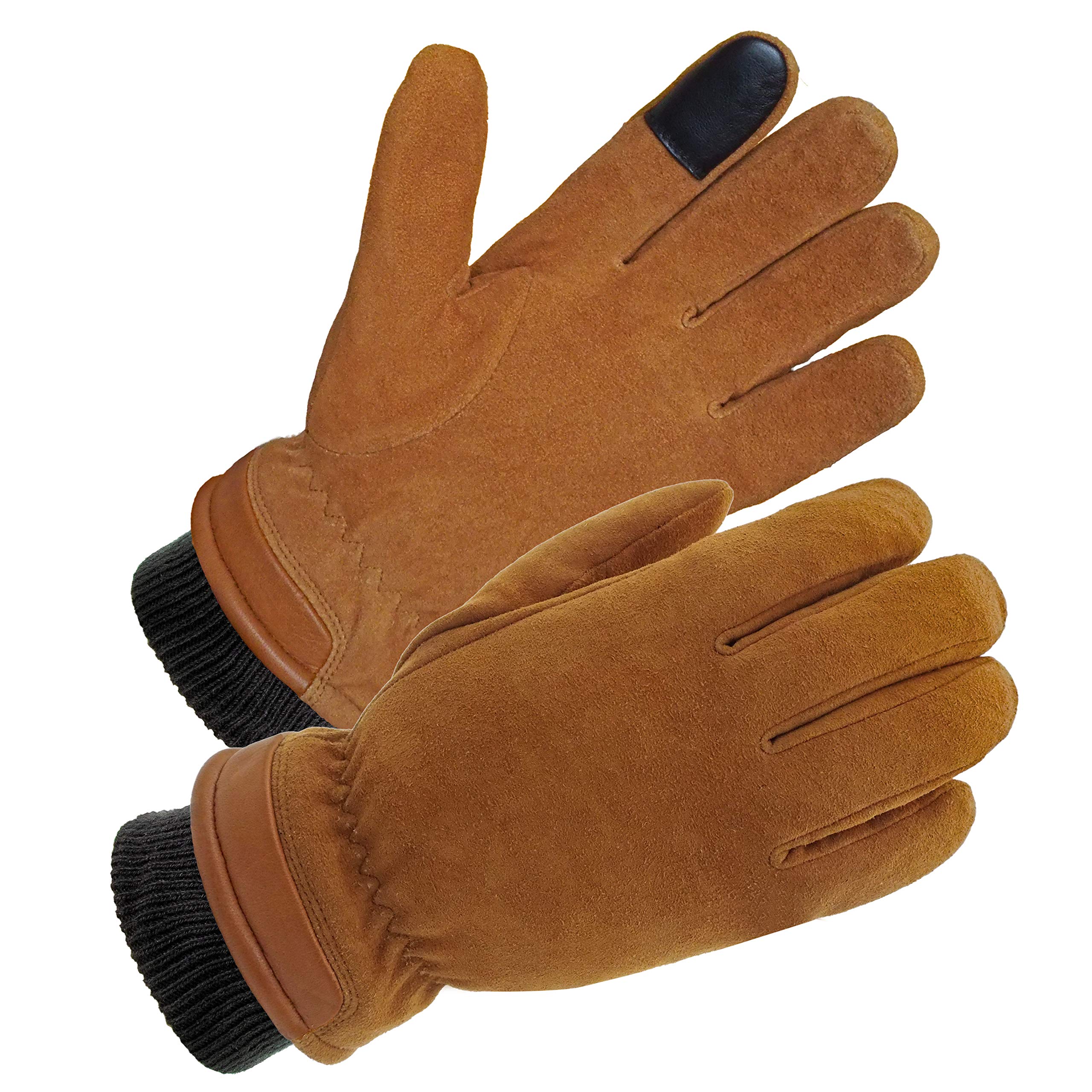 SKYDEER Touch Screen Deerskin Suede Leather Warm Winter Gloves For Driving Running Cycling and Cold Weather Work (SD8653T/L)