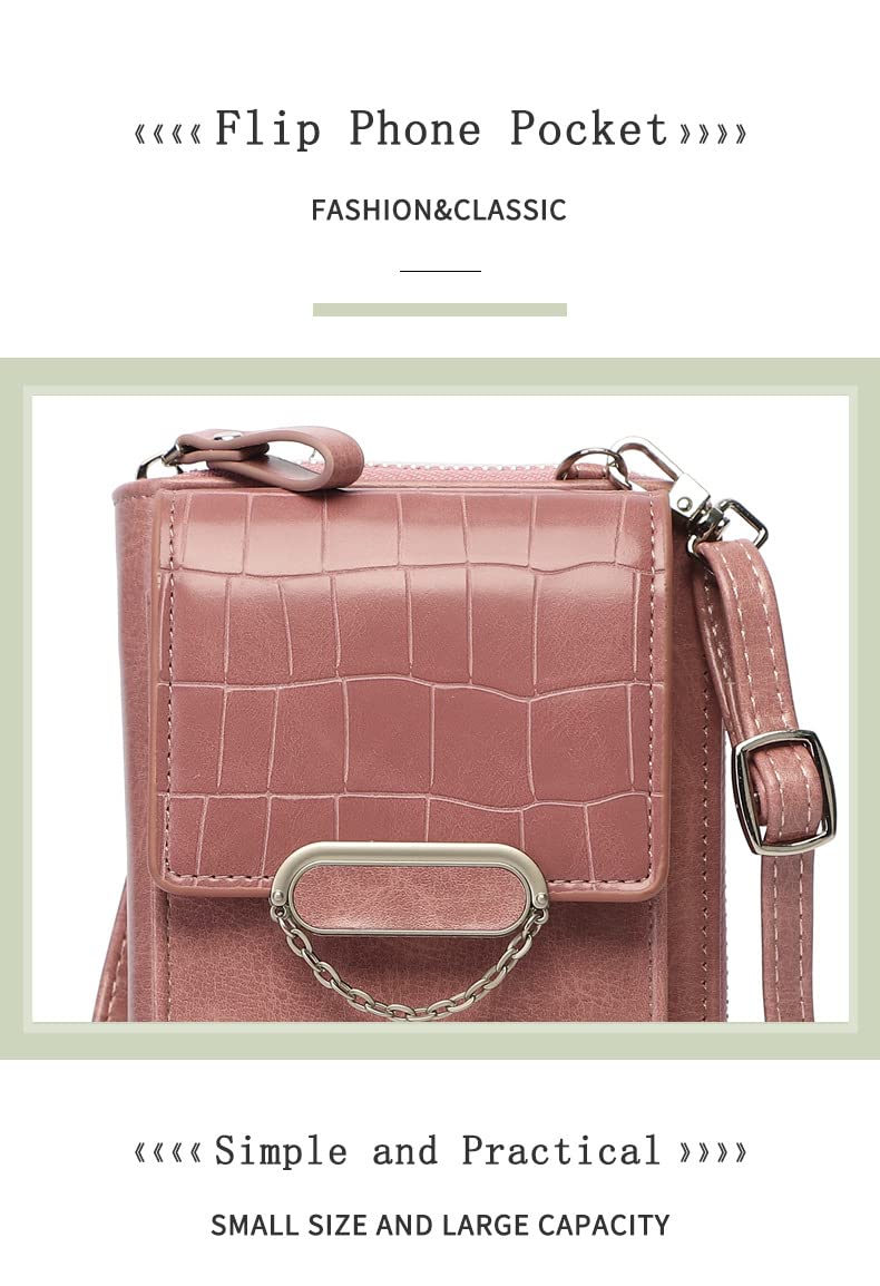 Women Crossbody Phone Bag, Small Messenger Shoulder Bag Cash Handbag Wallet Purse New in 2022 (BLACK)