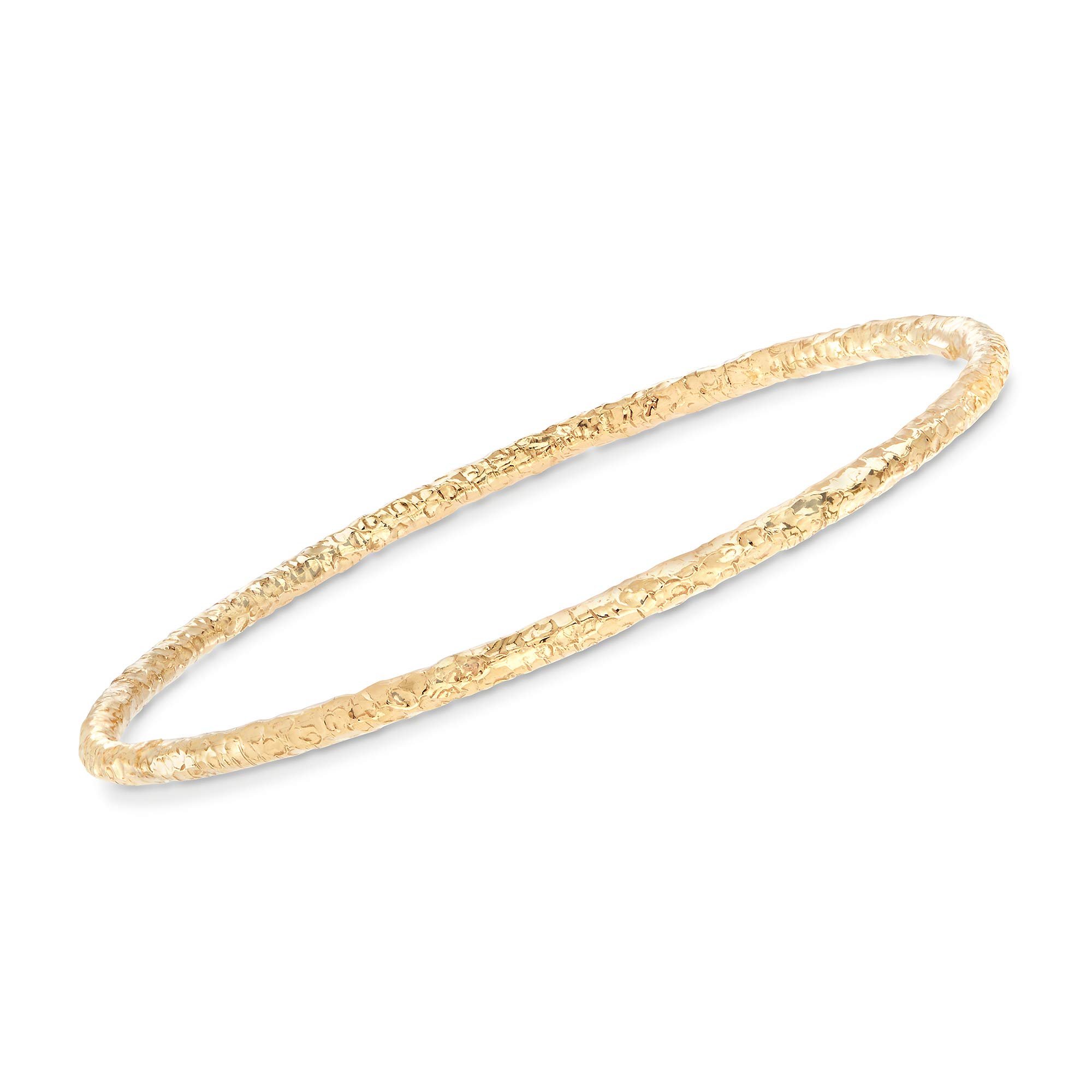 Ross-Simons Italian 22kt Gold Over Sterling Jewelry Set: 3 Hammered Bangle Bracelets. 8.5 inches